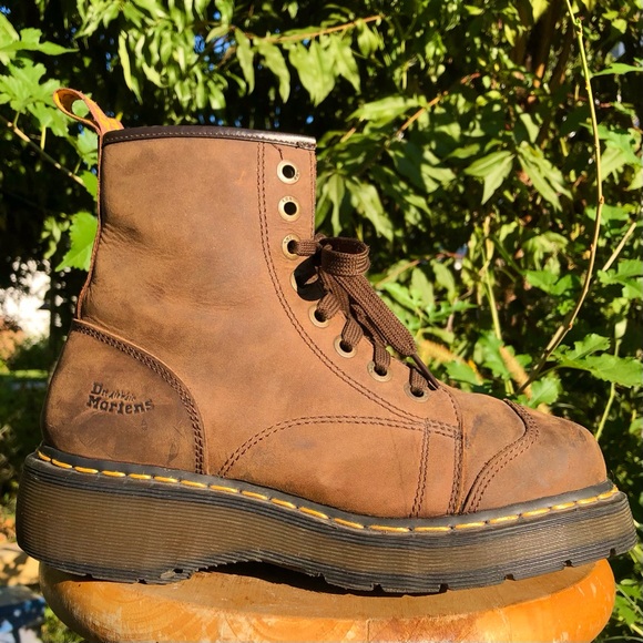 Dr. Martens | Shoes | Dr Martens Brown 2a73 Platform Toe Cap Boots ...